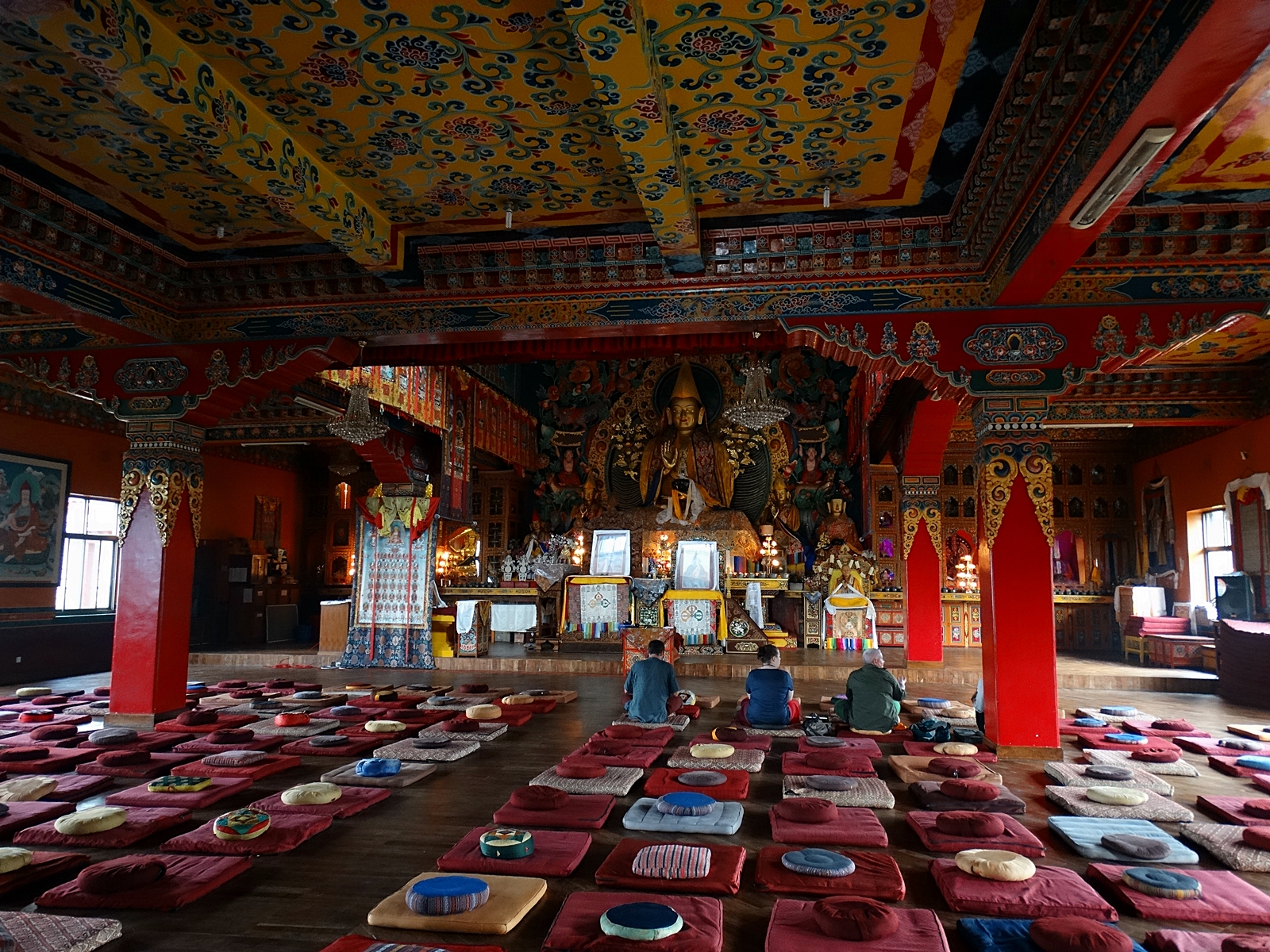 Meditation hall in the main Gompa (Kopan Monastery) - Inside Himalayas